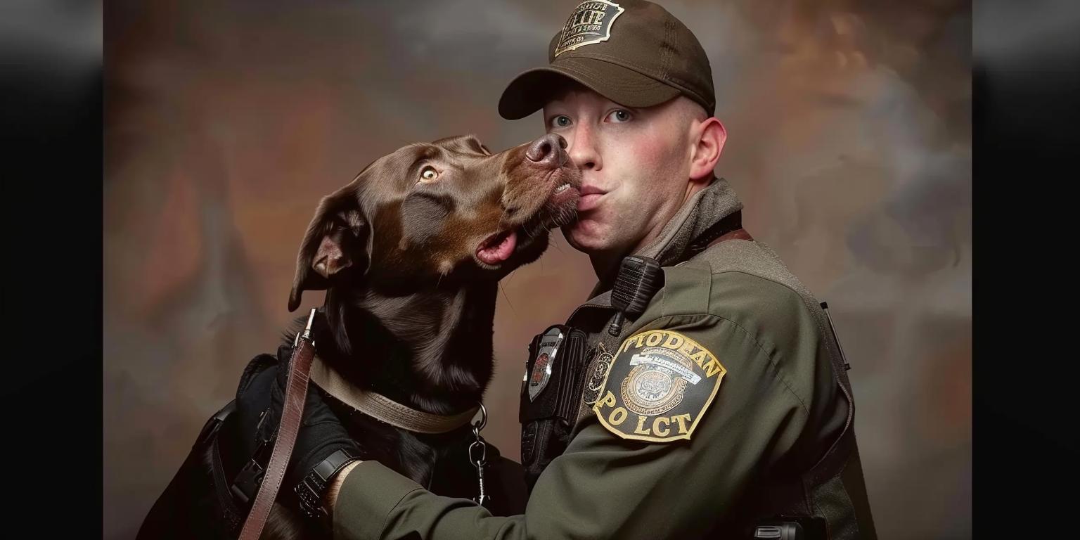 Unstoppable Affection: Police Dog Overwhelms Officer with Kisses During ...